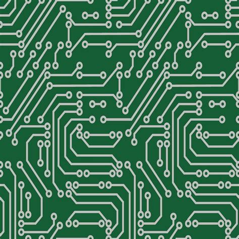 Premium Vector Printed Circuit Board Green And Gre Computer Technology Seamless Pattern Vector
