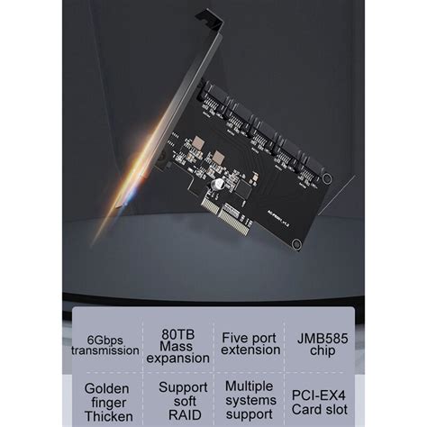 Sata3 0 Expansion Card 6gbps 5 Ports Sata To Pci Express Controller