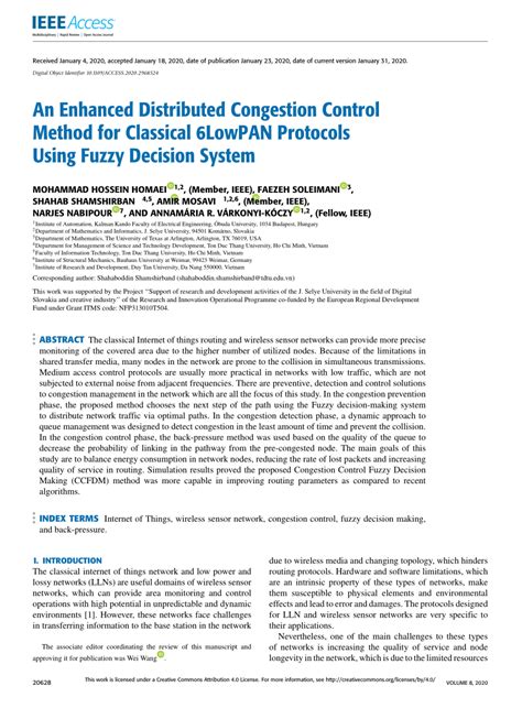 pdf an enhanced distributed congestion control method for classical
