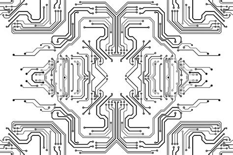 전자 제품 칩 보드 인쇄 회로 기전자 하이테크 모델 디지털 기술 그림 추상 컴퓨터 칩 블랙 흑백 마이크로칩 흰색 배경에 분리 Cpu에 대한 스톡 벡터 아트 및 기타 이미지