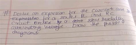 derive an expression for the current and derive expression for a series