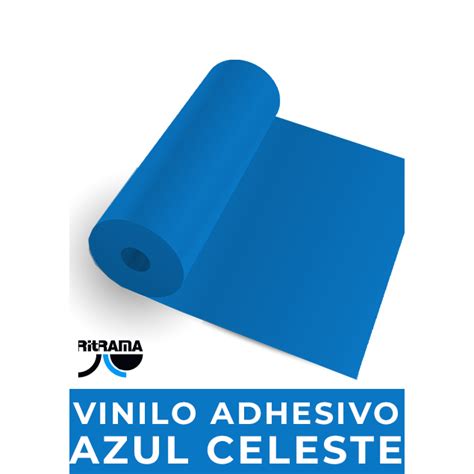 Vinilo Adhesivo Color Azul Celeste Pvc 60 Cm X 1mts Ritrama