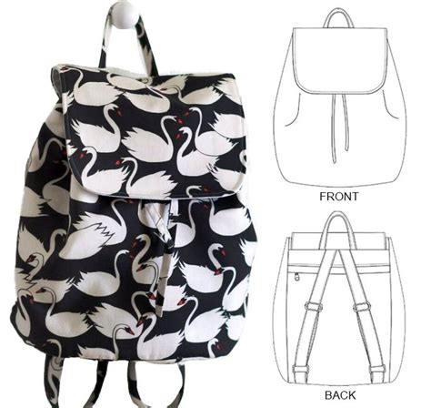 Drawstring Backpack With Top Flap Sewing Pattern Backpack Pattern