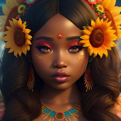 Ebony Flower Girl Portrait By Thuking83 On Deviantart