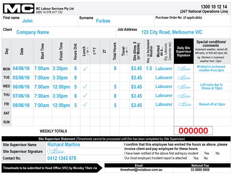 Timesheet Dos And Don Ts Mc Labour Group