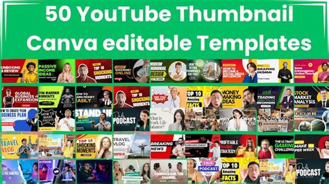 Editable Youtube Thumbnail Canva Templates Eye Catching High