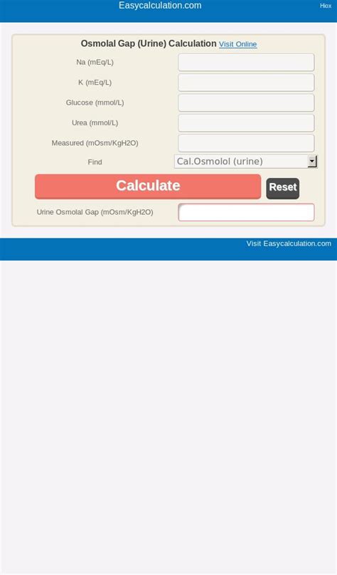 Osmolal Gap Urine Calculator Apk For Android Download