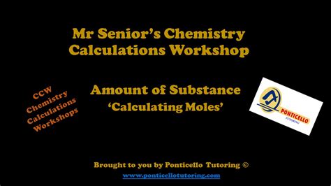 Calculating Moles Amount Of Substance Part 3 Teaching Resources