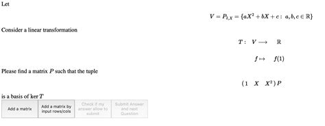 solved let v p2 x {ax bx c a b c e r} consider a linear