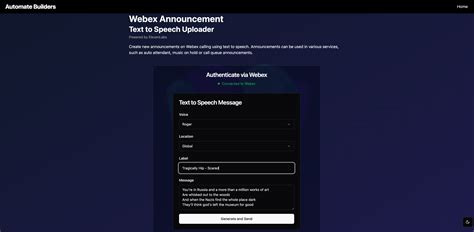 github sieteunoseis webex audio tts elevenlabs tts to webex greetings