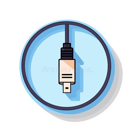 Vector Of A Usb Cable Connected To A Button On A White Background Stock Vector Illustration Of