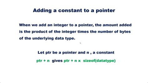 Pointer Arithmetic Youtube
