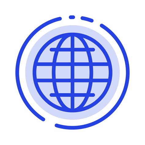 World Globe Internet Security Blue Dotted Line Line Icon 17989041