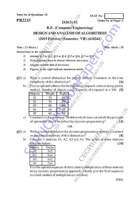 Be Computer Engineering Semester 7 2024 May Design And Analysis Of