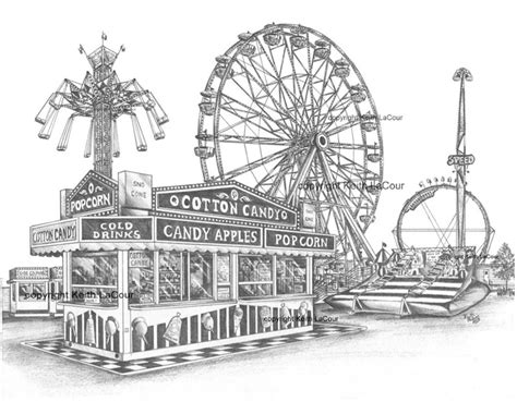 Architectural Drawing Of An Amusement Park