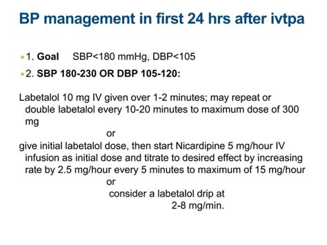 Bp Targets In Stroke Pptx Heart And Cardiovascular Diseases