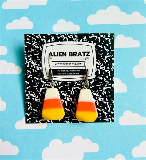 Candy Corn Earrings Halloween Earrings Halloween Jewelry Cute Food