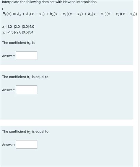 Solved Interpolate The Following Data Set With Newton Chegg