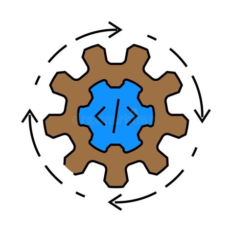 Continuous Integration Software Icon Color Illustration Stock Vector