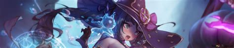 Hot Anime Witch Mona Genshin Impact K Wallpaper Download