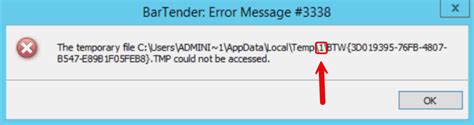Error Message 3338 When Trying To Open A Bartender Document Seagull