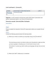 CIS U ChromeOSLabReport Docx Unit Lab Report Chrome OS CIS Interaction Presentatio