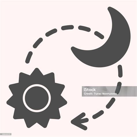 태양과 달 문 문 모양 아이콘입니다 낮과 밤 시간 경과 기호입니다 천문학 벡터 디자인 개념 흰색 배경에 단단한 스타일 그림 웹 및 응용 프로그램에 사용 Eps 10 0명에