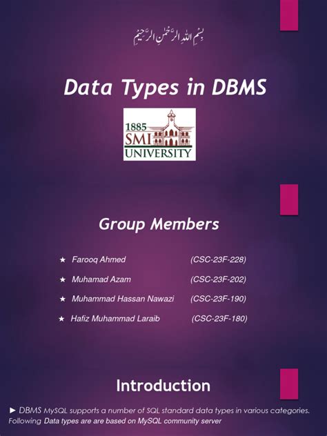 Data Types In Dbms Pdf String Computer Science Integer