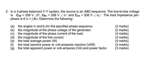 solved in a 3 phase balanced y y system the source is