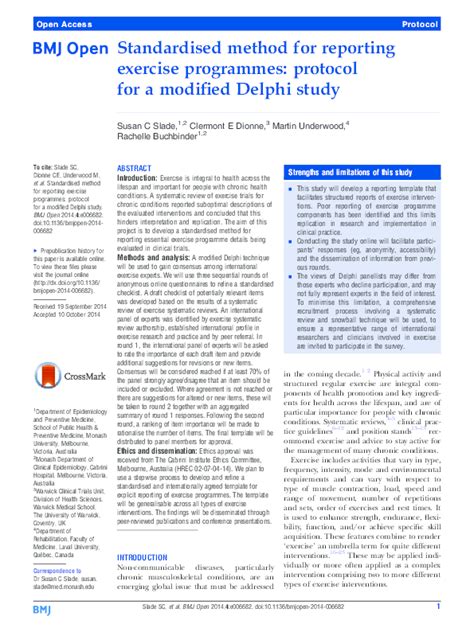 pdf standardised method for reporting exercise programmes protocol