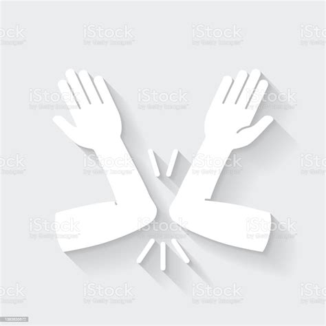 팔꿈치 범프와 인사 빈 배경에 긴 그림자아이콘 플랫 디자인 거리가 먼에 대한 스톡 벡터 아트 및 기타 이미지 거리가 먼 인사하기 3차원 형태 Istock