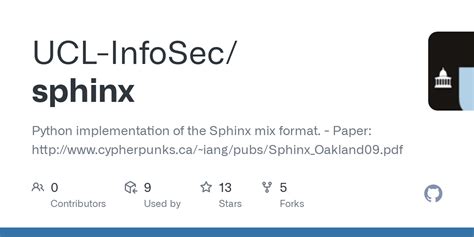Github Ucl Infosecsphinx Python Implementation Of The Sphinx Mix