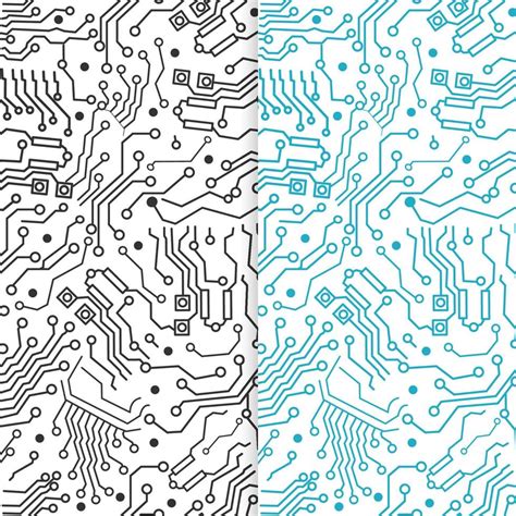 Flat Microelectronics High Tech Circuit Board Seamless Pattern