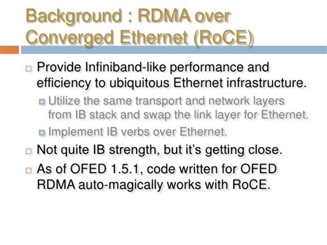 Implementation And Comparison Of Rdma Over Ethernet