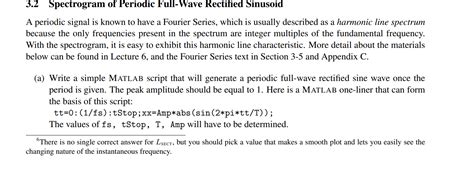 Solved 32 Spectrogram Of Periodic Full Wave Rectified