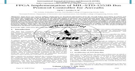 pdf fpga implementation of mil std 1553b bus protocol · the data