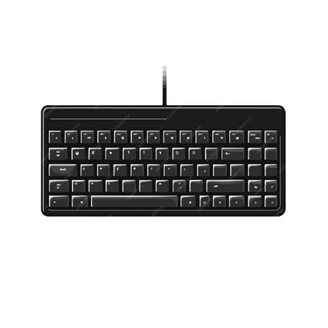 Professional Wired Computer Keyboard Pc Keypad Flat Vector Premium Ai Generated Vector