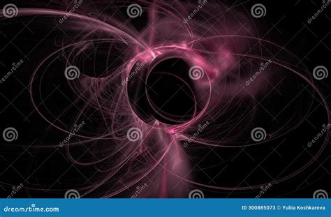 Pink Abstract Spherical Linear Pattern On Black Background Wallpaper