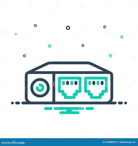 Mix Icon For Tcp Cable And Server Stock Vector Illustration Of Ethernet Electronic 276880997
