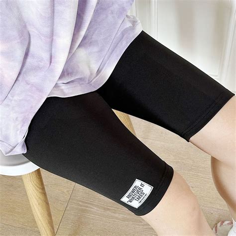 블루야미 ~3xl 3size 바이커 팬츠 하이웨스트 5부 반바지 스판 쇼츠 밴딩 쫄바지