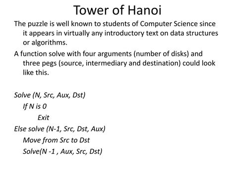 Ppt Tower Of Hanoi Powerpoint Presentation Free Download Id1719845