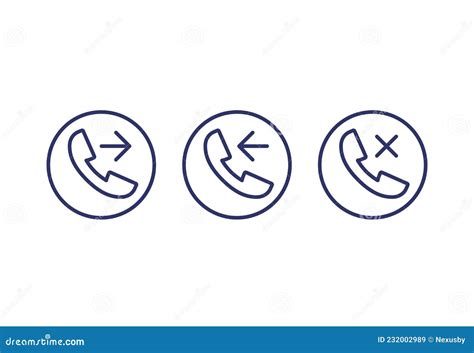 Set Incoming Outgoing Missed Call Phone Icon Answer And Decline