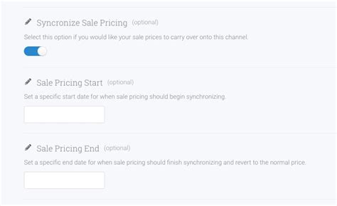 Sale Pricing Configuration Options