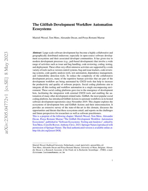 pdf the github development workflow automation ecosystems