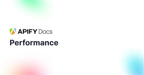performance platform apify documentation