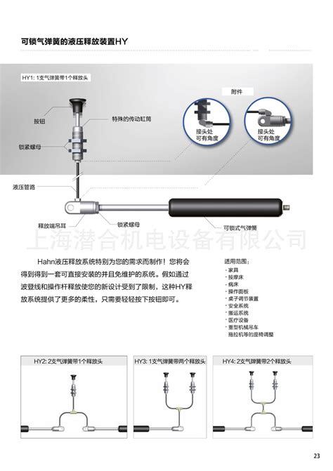 aisi304不锈钢 双向刚性锁止气弹簧 上海潜合机电设备有限公司