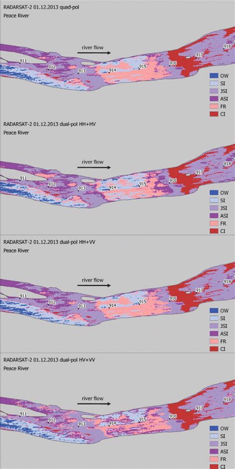 images after wishart supervised classification of radarsat 2 quad pol