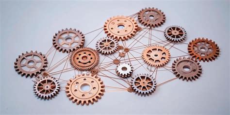 Gear System Data Connecting Lines And Dotsbig Data Visualization Premium Ai Generated Image