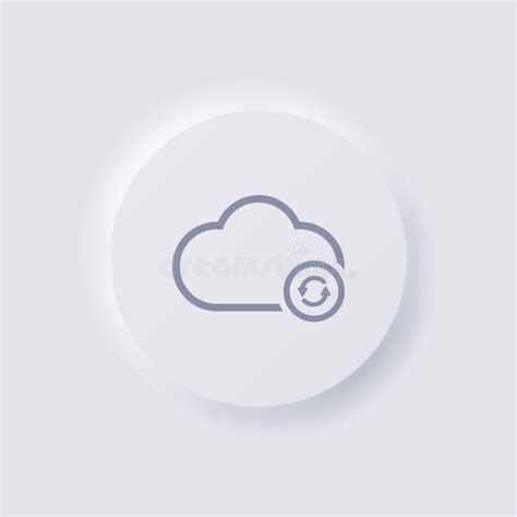 Cloud Icon With Rotation Arrow White Neumorphism Soft Ui Design Stock