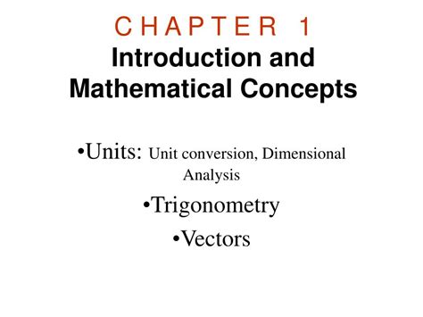 Ppt C H A P T E R 1 Introduction And Mathematical Concepts Powerpoint